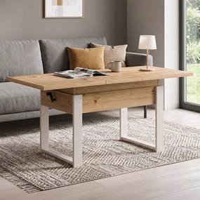 Rozkládací polohovací konferenční stolek HOGO 3v1 | 120-157x62,5-74,5x67 cm | síla horní desky 32 mm | artisan/nohy kašmír