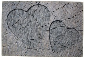 Šedá rohožka srdce v kmenu stromu Hearts grey - 75*50*1cm