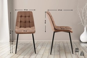 Sada 2 jídelních židlí Gifford samet – hnědá