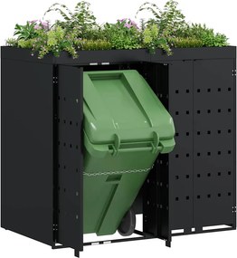Úložný box na 2 popelnice Černá 136 x 77,5 x 121,5 cm 3394738