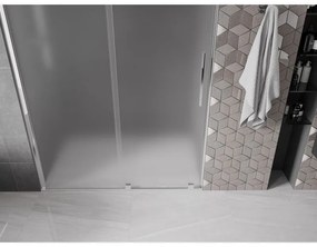 Mexen Velar, posuvné sprchové dveře do otvoru 130 cm, 8mm sklo námraza, chromová, 871-130-000-31-01