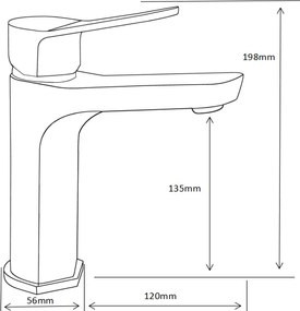 Mexen LERMA, umyvadlová baterie, Bílá,74300-25