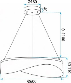 Toolight Rea, ZÁVĚSNÁ STROPNÍ LAMPA G145-CP 60 GOLD, OSW-04701