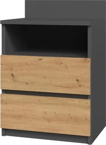 FALCO Noční stolek Malvína M1 antracit/dub artisan