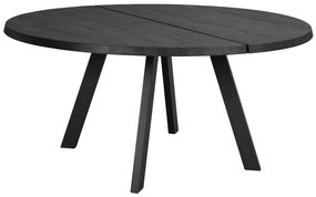 Černý masivní jasanový jídelní stůl Rowico Olym, 160 cm