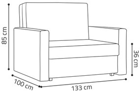 Pohovka Viva II bis | 133 cm | rozkládací | oranžová