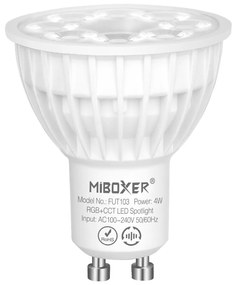 Miboxer LED stmívatelná žárovka GU10, RGB+CCT, 4W, 2.4GHz, FUT103