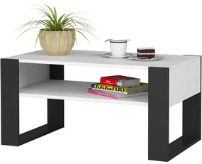 Konferenční stolek DOMI, bílá/černá