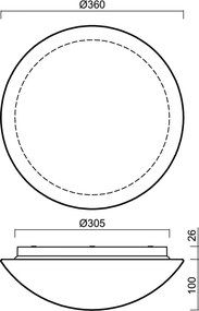 OS AUR70877 AURA 10 IP stropní/nástěnné skleněné svítidlo bílá IP65 4000 K 14W LED HF nouzové kombinované 3 h (původní kód OS 70877) - OSMONT