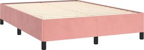 Box spring postel s matrací růžová 140x190 cm samet 3132740