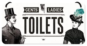 Postershop Závěsná cedule: Gents and Ladies Toilets - 10x20 cm