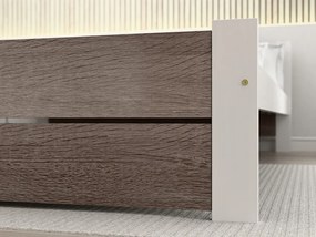 Postel IKAROS DOUBLE 120 x 200 cm, bílá/dub lanýž Matrace: Matrace Coco Maxi 20 cm, Rošt: Bez roštu