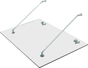 HOMCOM Skleněná stříška s baldachýnem, tvrzené sklo, nerezová ocel 304, čiré sklo 3 velikosti (150x90 cm) (M) | Aosom