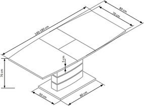Jídelní stůl Nord, bílá / černá