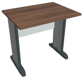 Stůl pracovní rovný 80 cm hl. 60 cm - Hobis Cross CE 800 Dekor stolové desky: ořech, Dekor lamino podnože: šedá, Barva nohou: černá