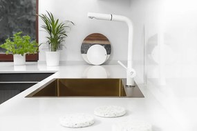 Laveo Luna, kuchyňská baterie stojící h-353, bílá, LAV-BLZ_669D