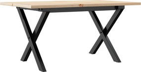 Konferenční stolek s X rámem 80x50x40 cm borové dřevo a ocel 3282684