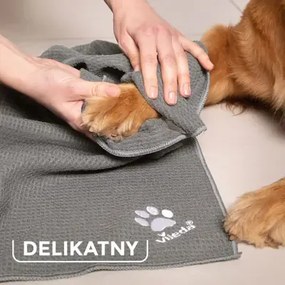 Vileda Pet Pro L šedá / Osuška pro zvířata / mikrovlákno / 100 x 65 cm