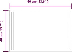 Koupelnové zrcadlo s LED osvětlením 60x40 cm 151744