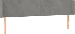 Čelo postele typu ušák světle šedé 163x16x78/88 cm samet 3118542