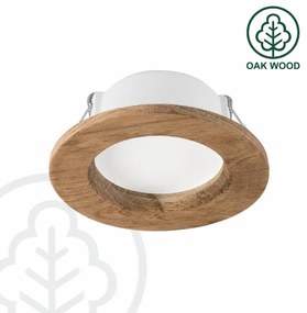 LED Podhledové svítidlo WOODY SPOT LED/5,5W/230V 4000K ořech pr. 10 cm