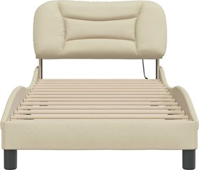 Rám postele s LED bez matrace Hvar Cream 80x200 cm Látka 3213667