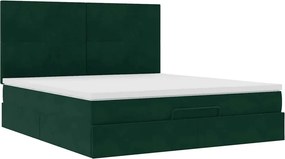 Osmanský rám postele s matracíes tmavě šedá 180x200cm samet 3313418