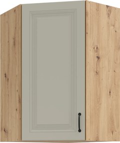 STILO ac | horní skříňka 60x60 GN-90 1F (45°) rohová s policemi | VYSOKÁ | UNI dvířka | artisan/světle šedá
