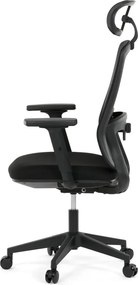 Kancelářská  ergonomická  židle NOKA — síť / látka, černá