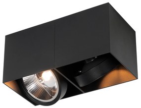 Designová bodová černá obdélníková AR111 2-light - Box