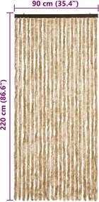 Závěs proti hmyzu béžový 90 x 220 cm Chenille 284283
