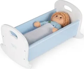 TIDLO Dřevěná kolébka pro panenky / modrobílá / dřevo / od 1,5 let