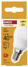 Emos lighting LED žárovka Basic Mini Globe / E14 / 5,5 W (40 W) / 470 lm / teplá bílá 1525731246