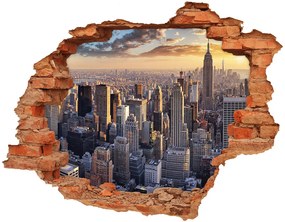 Wallmuralia Fototapeta díra na zeď 3D New York z ptačího pohledu 90x70 cm