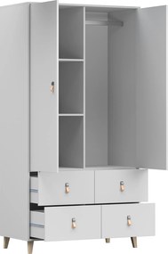 IDZ Šatní skříň FIGO 4S2D 06, 105 cm Bílá