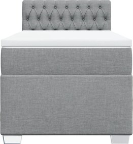 Box spring postel s matrací světle šedá 80 x 200 cm textil 3285722