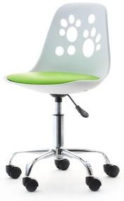 MPT Dětská otočná židle Foot - bílo zelená