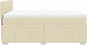 Box spring postel s matrací krémová 140x190 cm textil 3287068