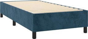 Box spring postel s matrací a LED tmavě modrá 100x200 cm samet 3136171