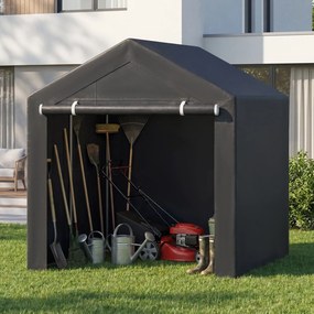 Costway Garážový stan kůlny na nářadí s rolovacími dvířky na zip a 6 – l