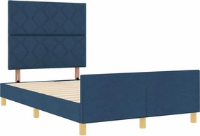 Rám postele s čelo Modrá 120 x 190 cm textil 3344794