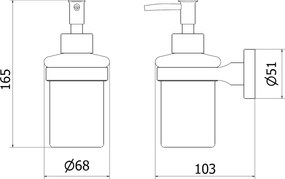 Mexen Remo, dávkovač mýdla, grafitová, 70507388-66