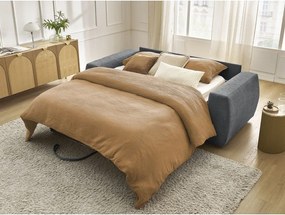 Tmavě šedá žinylková pohovka na každodenní spaní/rozkládací 220 cm Hugo – Bobochic Paris