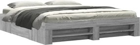 Rám postele bez matrace Grey Sonoma 180x200cm kompozitní dřevo 3295455