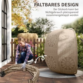 Outsunny závěsné křeslo závěsná houpačka se sedákem skládací sedací koš pro vnitřní venkovní až 120 kg nosnost Polyester Sand |