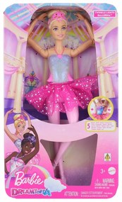 Barbie svítící magická baletka s růžovou sukní HLC25