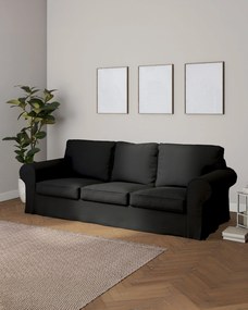 Potah na pohovku IKEA  Ektorp 3-místná, nerozkládací barva černá látka pletený vzor