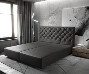 Boxspring postel Dream-Great 180x200 cm imitace kůže antracitová
