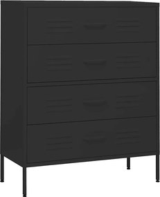 Komoda se zásuvkami černá 80 x 35 x 101,5 cm ocel 336205