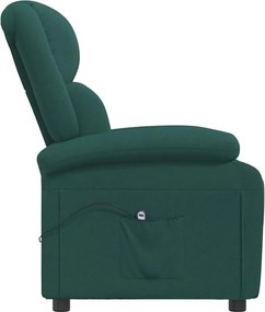 Elektrické polohovací křeslo tmavě zelené textil 3098358